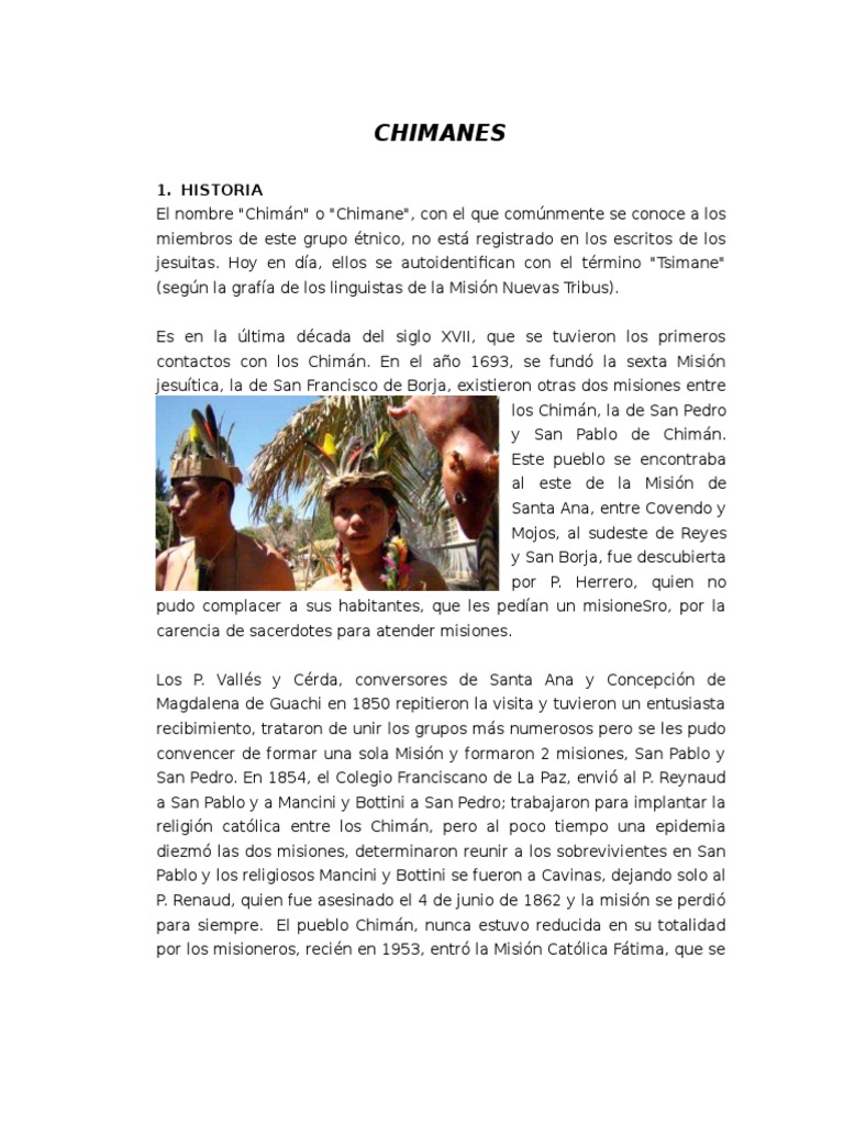 Cultura y vestimenta de los Chimanes | PDF | Chamanismo | Sociedad
