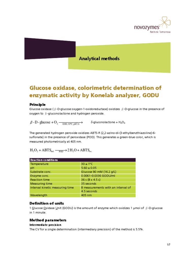 Gluzyme Colorimtric Activity Determination | PDF | Technology & Engineering