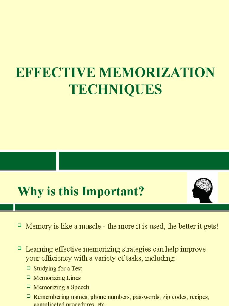 Effective Memorization Techniques | PDF | Memory | Neuroscience