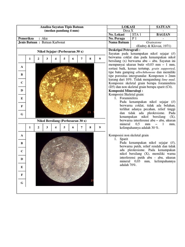 Deskripsi Petrografi