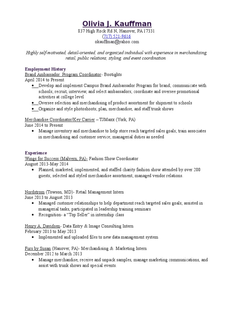 Olivia Resume | PDF