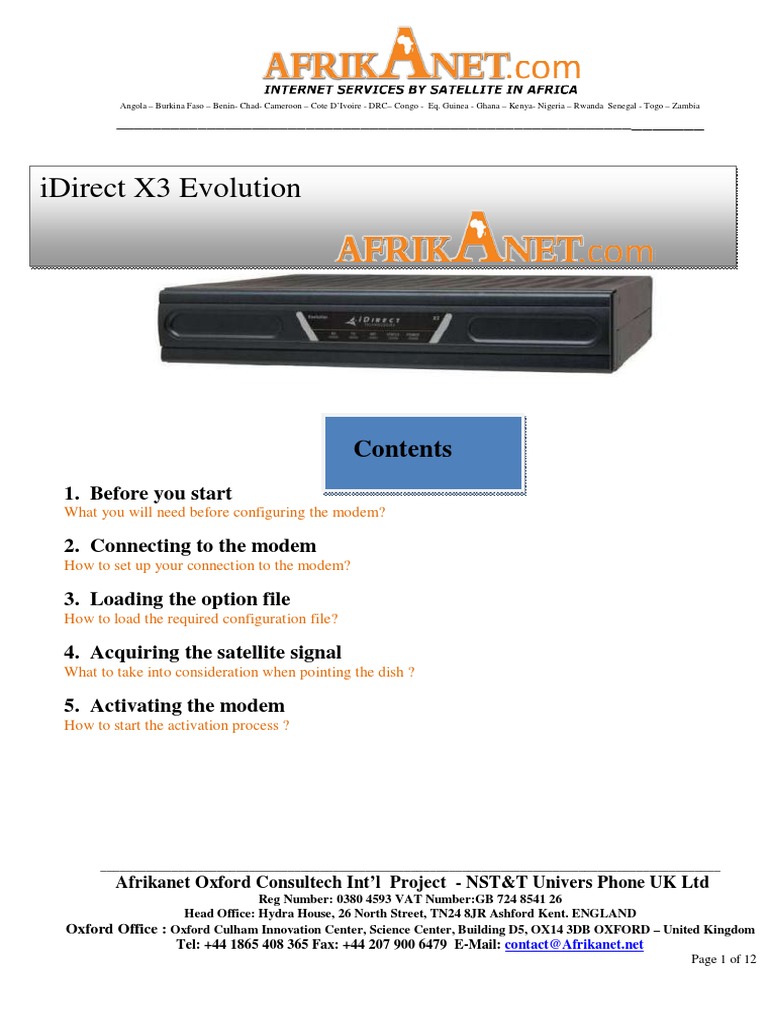 Guide D'installation Sur Idirect X3 Evolution 1 | PDF