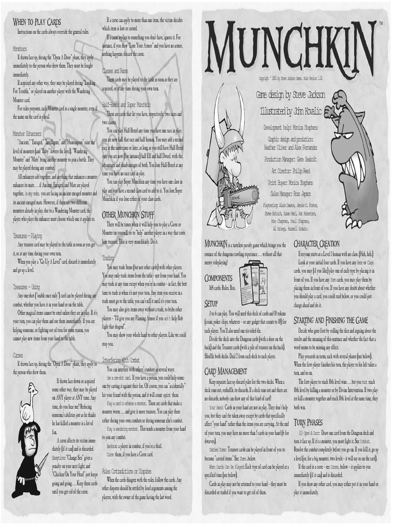 Munchkin Rules | PDF | Gaming | Role Playing Games