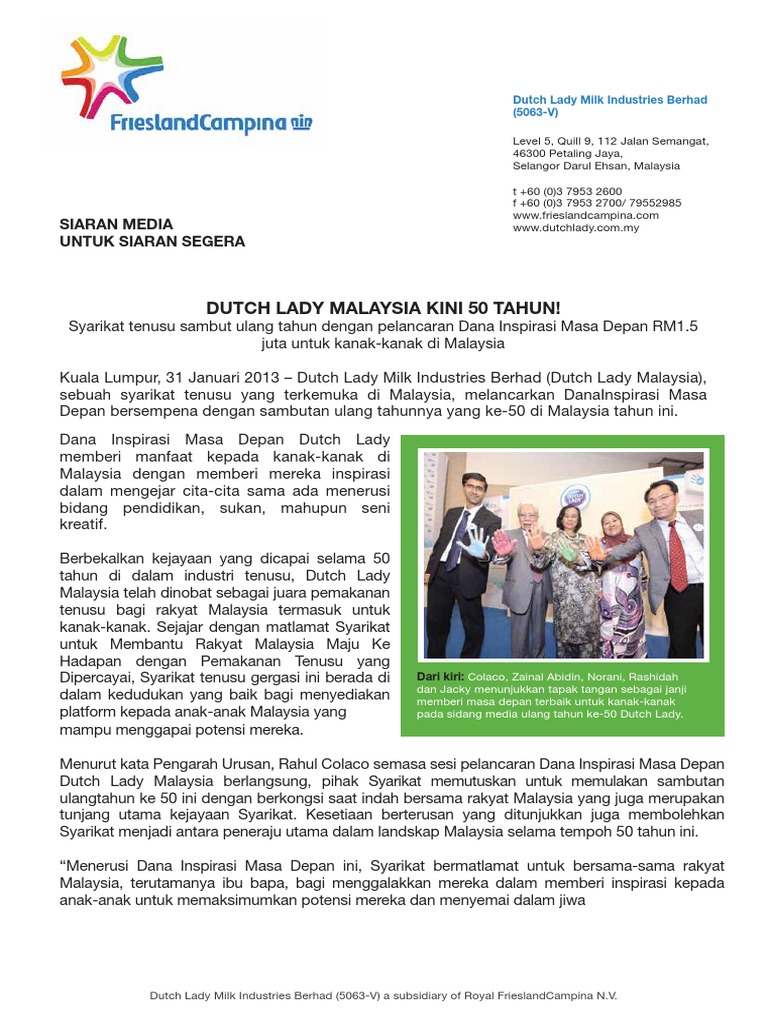 Dutch Lady Malaysia Is 50 BM | PDF