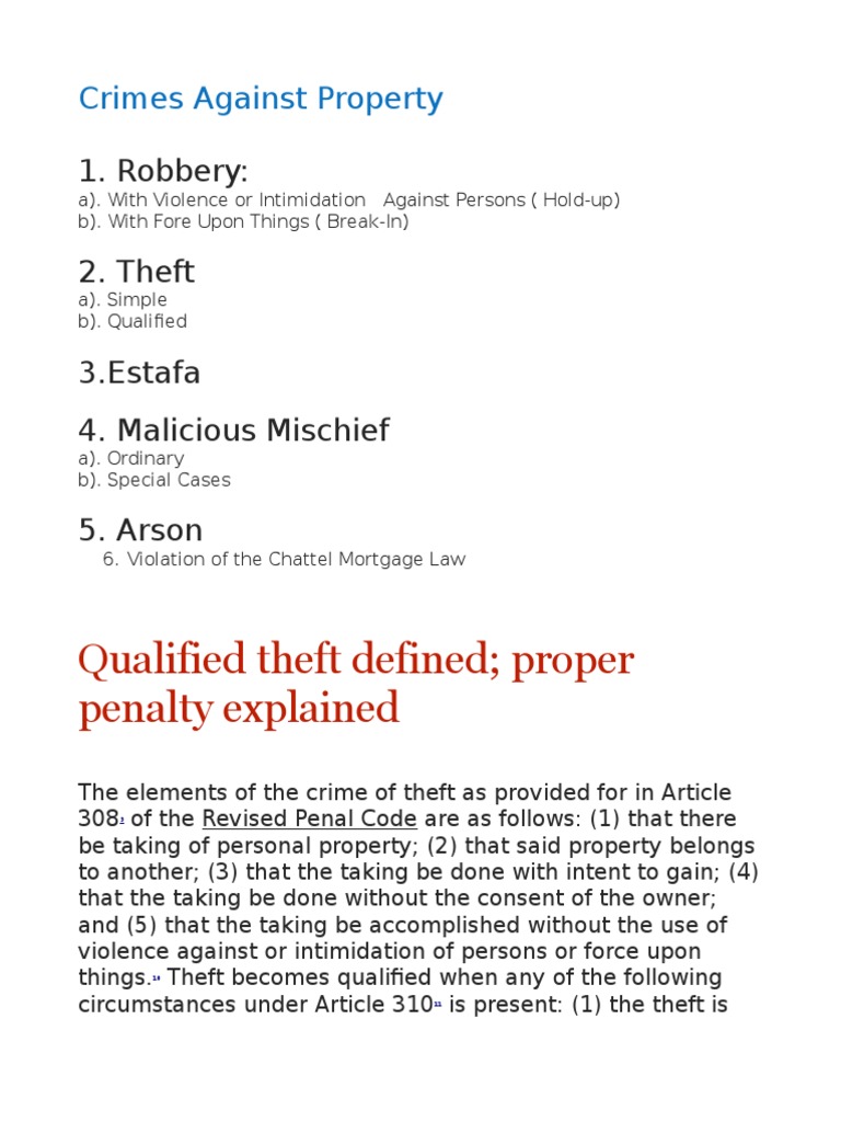 Theft | PDF | Theft | Robbery