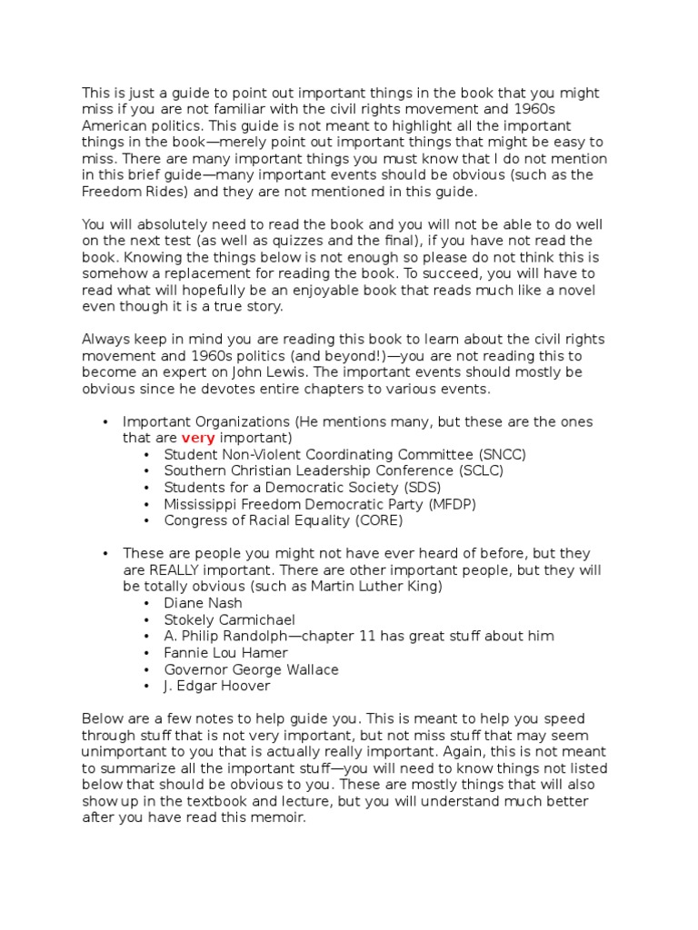 Walking With The Wind Guide | PDF | Student Nonviolent Coordinating ...