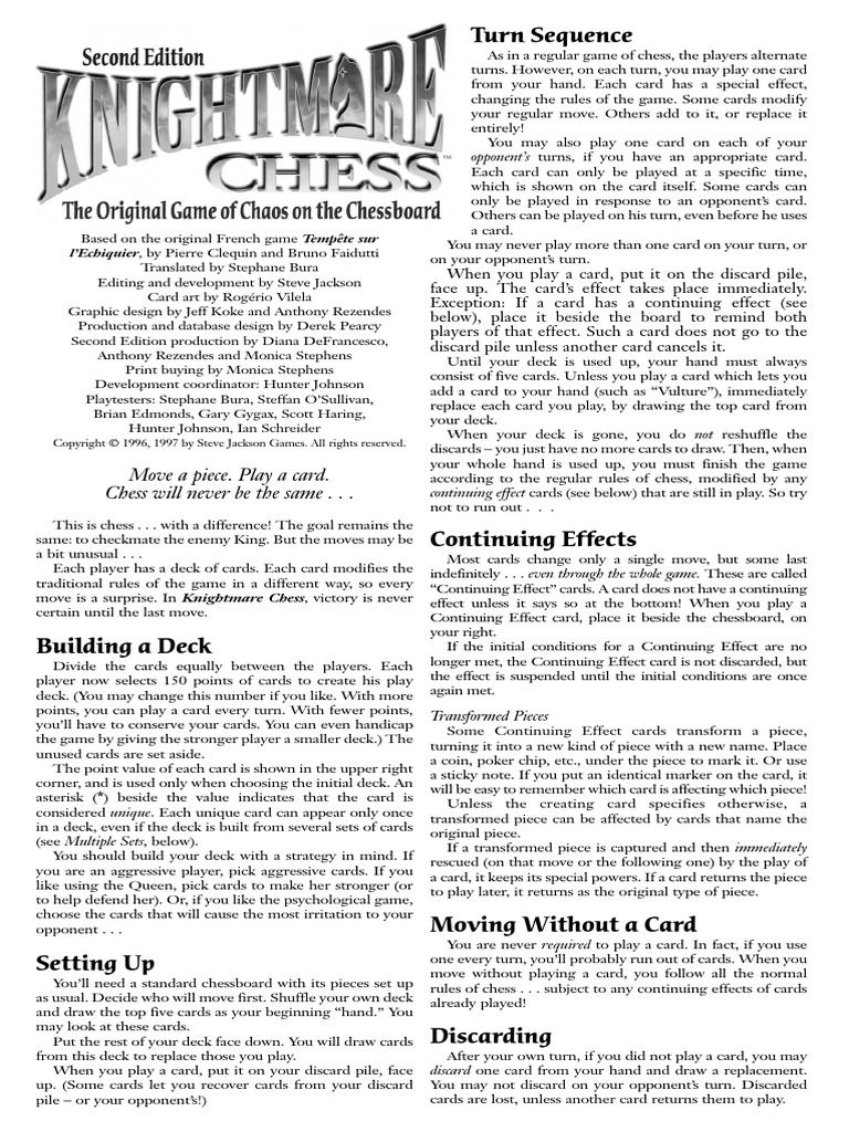 Knightmare Chess Rules | PDF | Competitive Games | Abstract Strategy Games