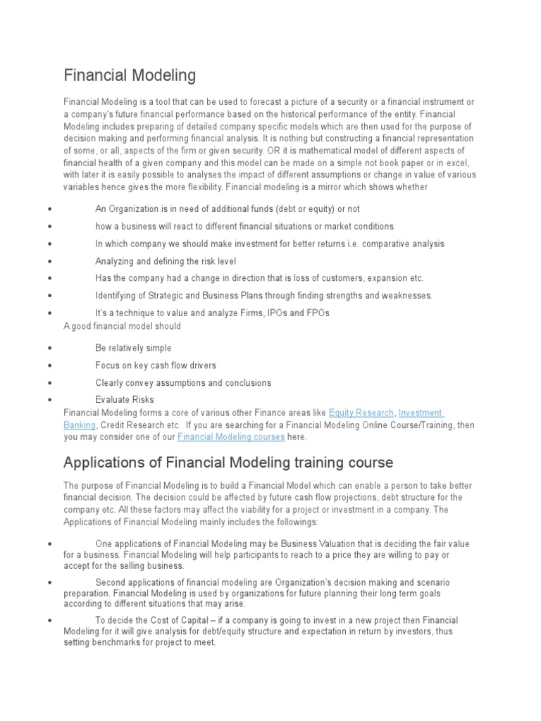 Financial Modeling | PDF | Financial Modeling | Revenue