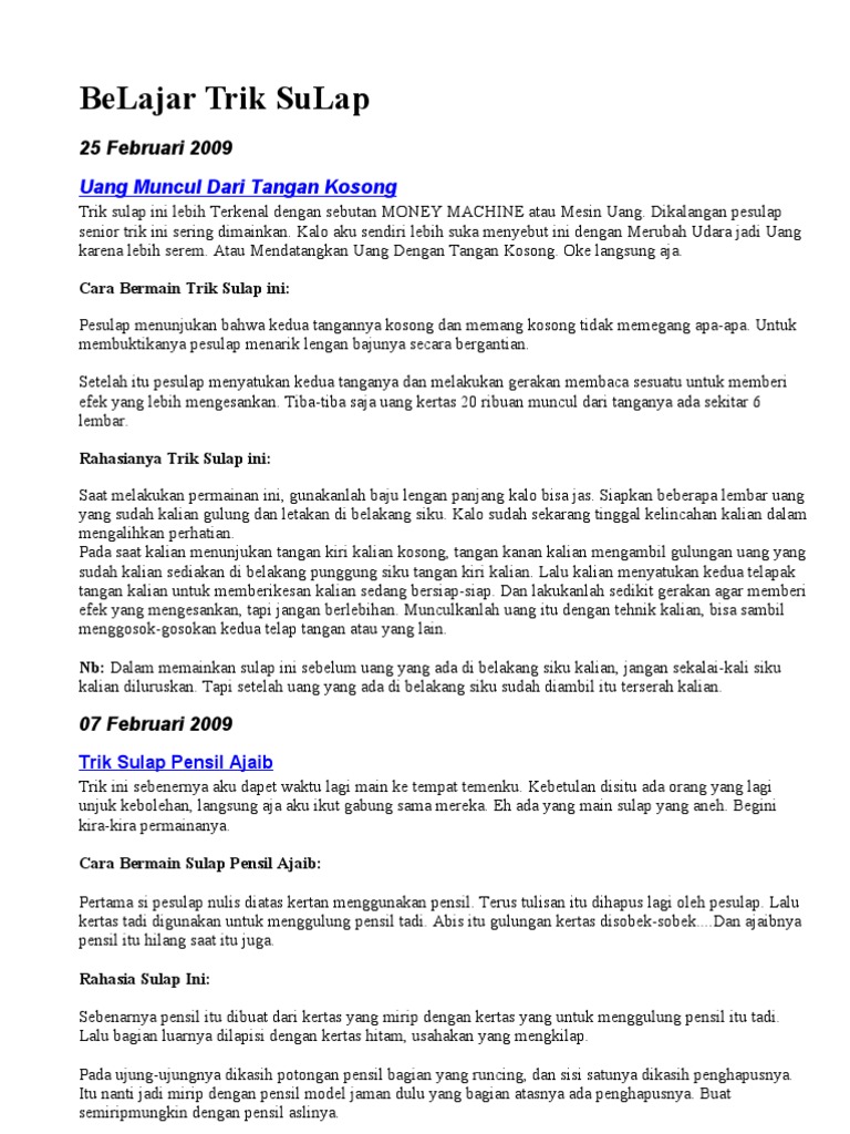 BeLajar Trik SuLap | PDF