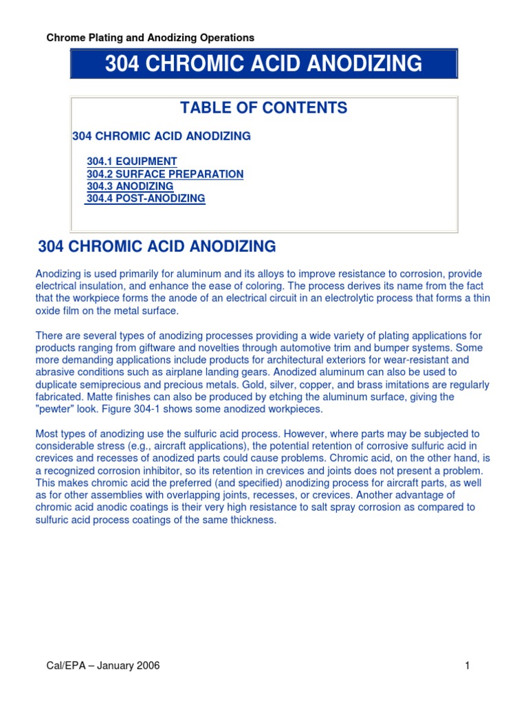 304 Chromic Acid Anodizing | Download Free PDF | Chromium | Corrosion