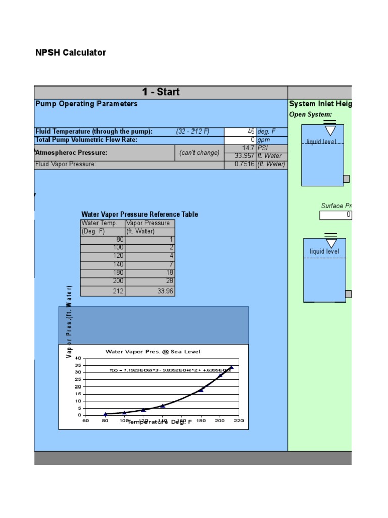 NPSH Calculator For Process Engineer | PDF | Pressure | Valve
