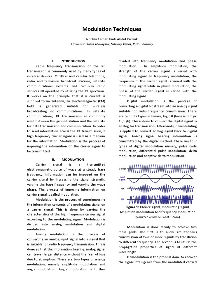 Modulation Techniques | Download Free PDF | Modulation | Digital Signal