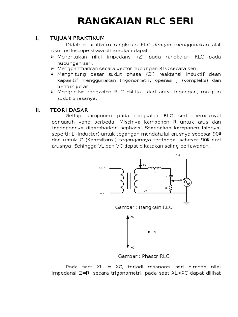Praktikum Rangkaian RLC Seri | PDF | Metode & Bahan Ajar | Teknologi ...