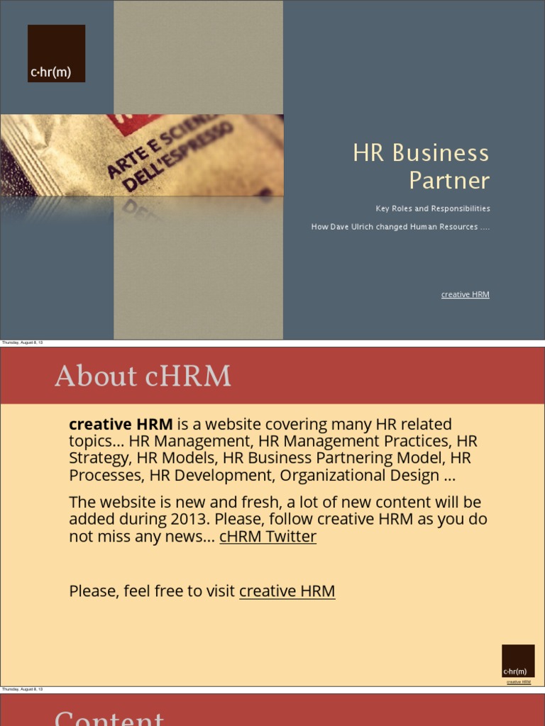 HR Business Partner Roles Explained | PDF | Industrial And ...