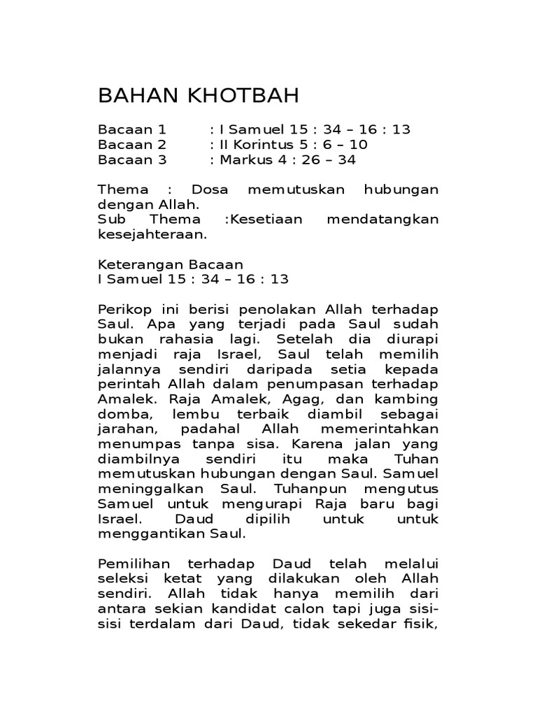 BAHAN KHOTBAH