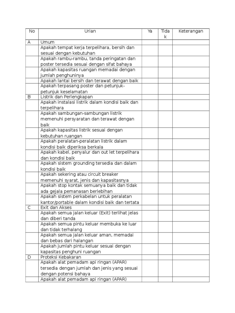 Checklist Bangunan Gedung | PDF
