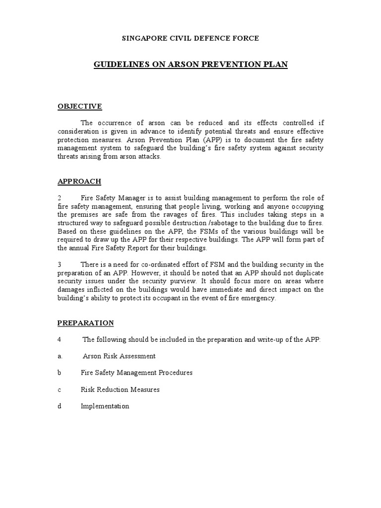Arson Prevention Plan | Fire Safety | Fires