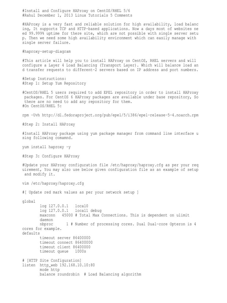 Install HAproxy | PDF | Port (Computer Networking) | Hypertext Transfer ...