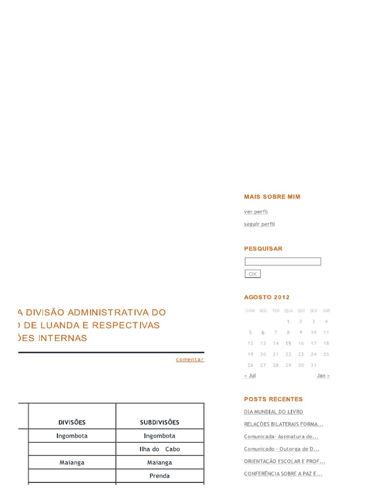 Nova Divisão Administrativa Luanda | PDF