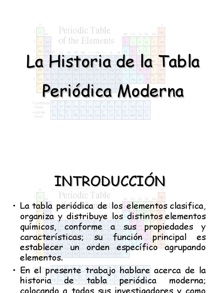 Historia Tabla Periodica | PDF | Tabla periódica | Física atómica