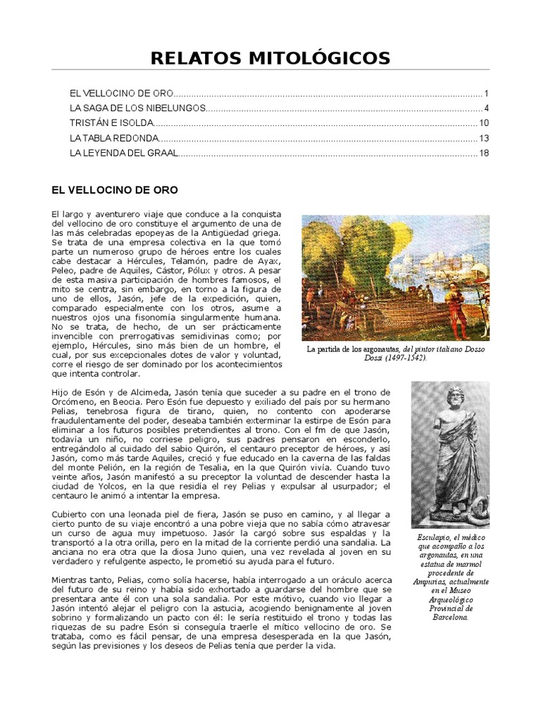 Relatos Mitológicos | PDF | Jason | Argonautas