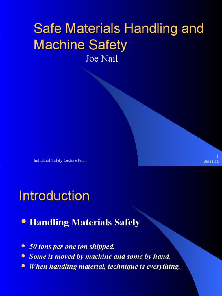Lecture 4-Material and Machine Safety.ppt | Forklift | Mechanical ...
