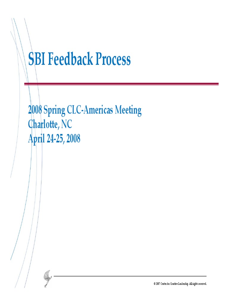 Sbi Feedback Process | PDF | Self-Improvement