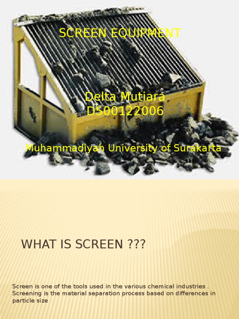 Screen Equipment | PDF | Industries | Industrial Processes