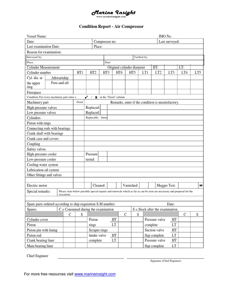 Air Compressor Condition Report Template | PDF | Business | Technology ...