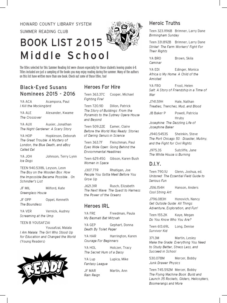 2015-2016 Summer Reading List for Teens | PDF | Nature