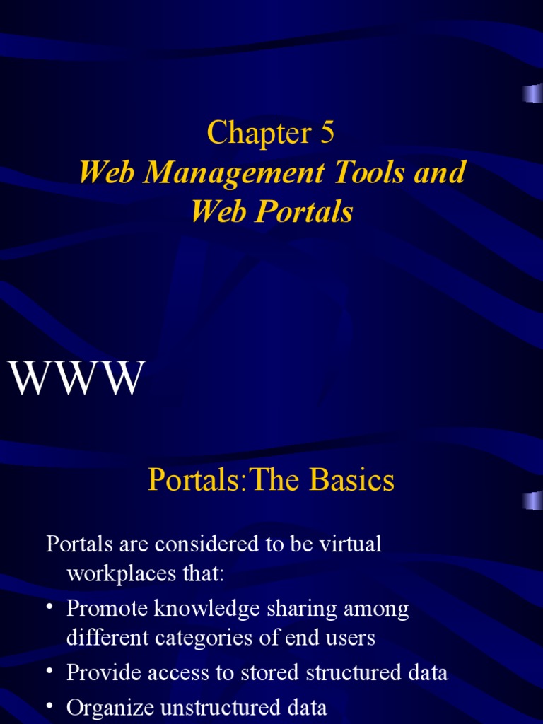 Web Management Tools and Web Portals | PDF | Collaboration | E Commerce