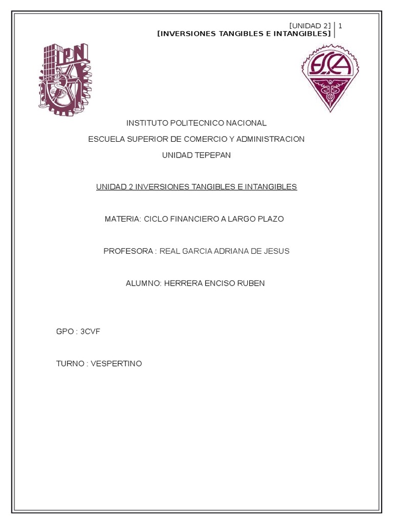 UNIDAD 2 Inversiones Tangibles e Intangible | PDF | Depreciación ...
