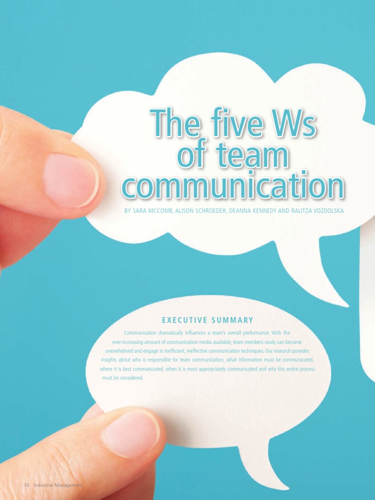 The Five Ws of Team Communication | PDF | Goal | Communication