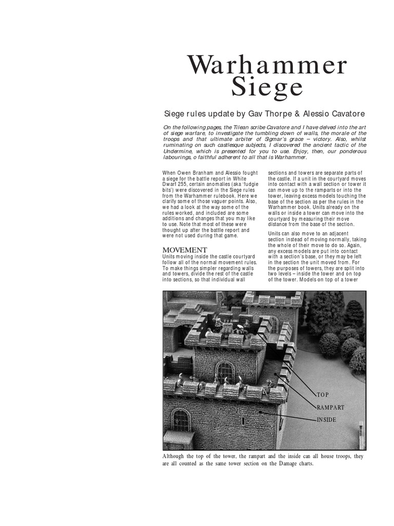 Siege Rules | PDF | Fantasy | Armed Conflict