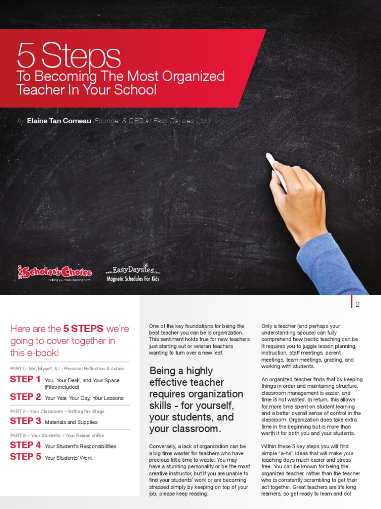 5 Steps To Become The Most Organized Teacher in Your School v2 | PDF ...