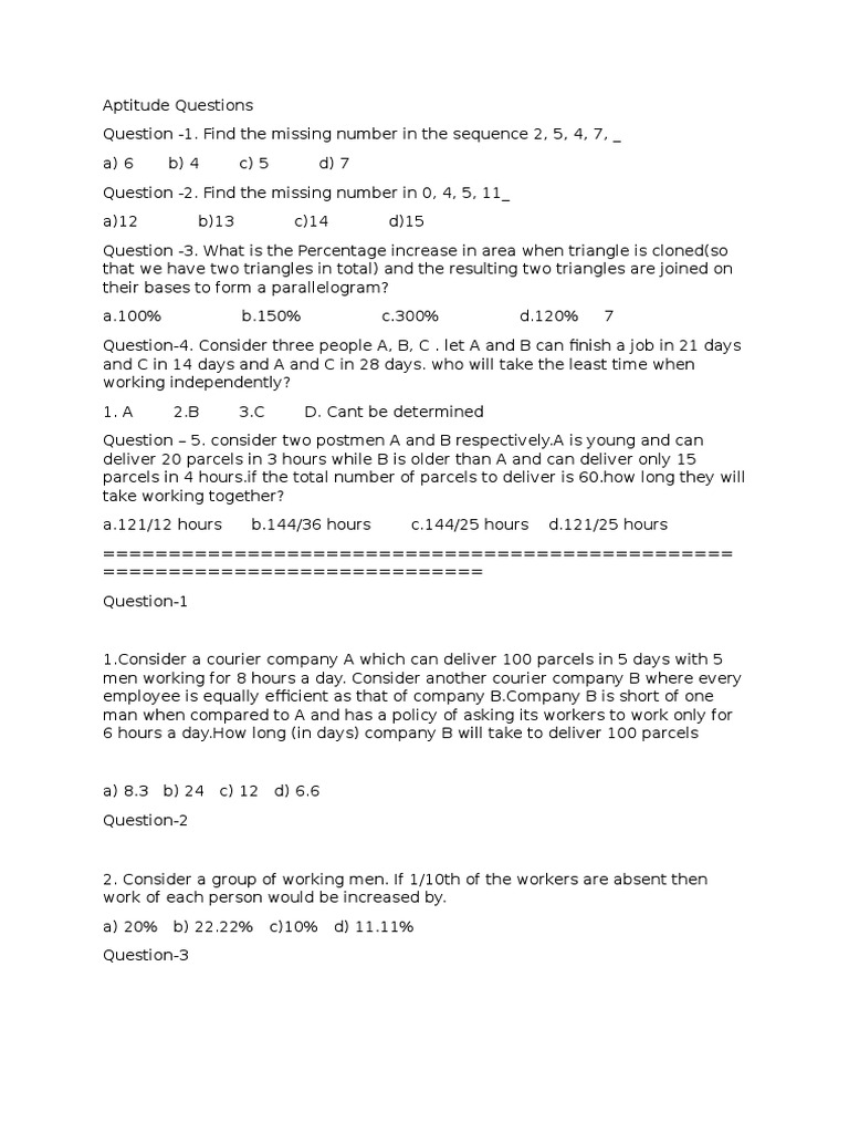 Aptitude Questions | PDF | Elementary Geometry | Euclidean Geometry