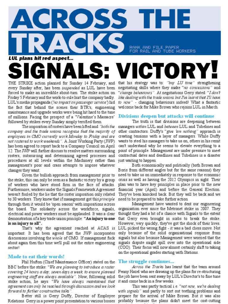 LUL Management Tensions and Union Solidarity | PDF | Strike Action ...