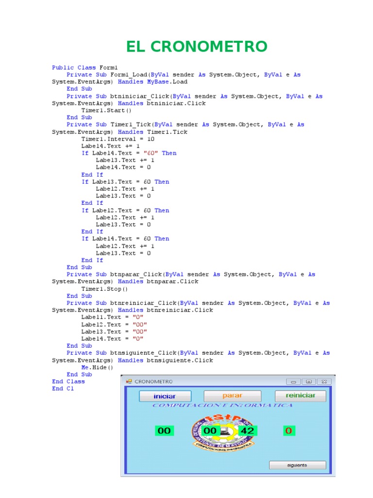 Stopwatch and Triangle Area Code | PDF | Teaching Methods & Materials | Technology & Engineering
