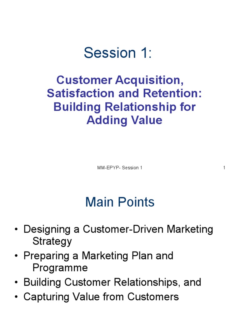 MM Session1 BLDG Relationships | PDF | Marketing | Microeconomics