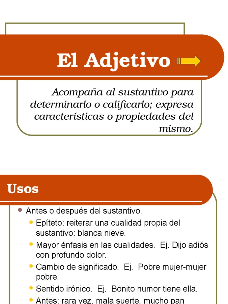 El Adjetivo | PDF | Adjetivo | Semiótica