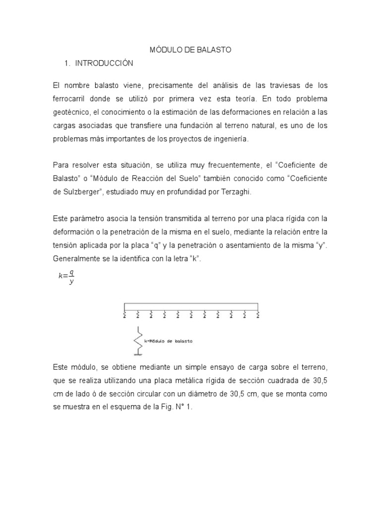 Modulo de Balasto en Pavimentos | PDF | Fundación (Ingeniería) | Estrés ...