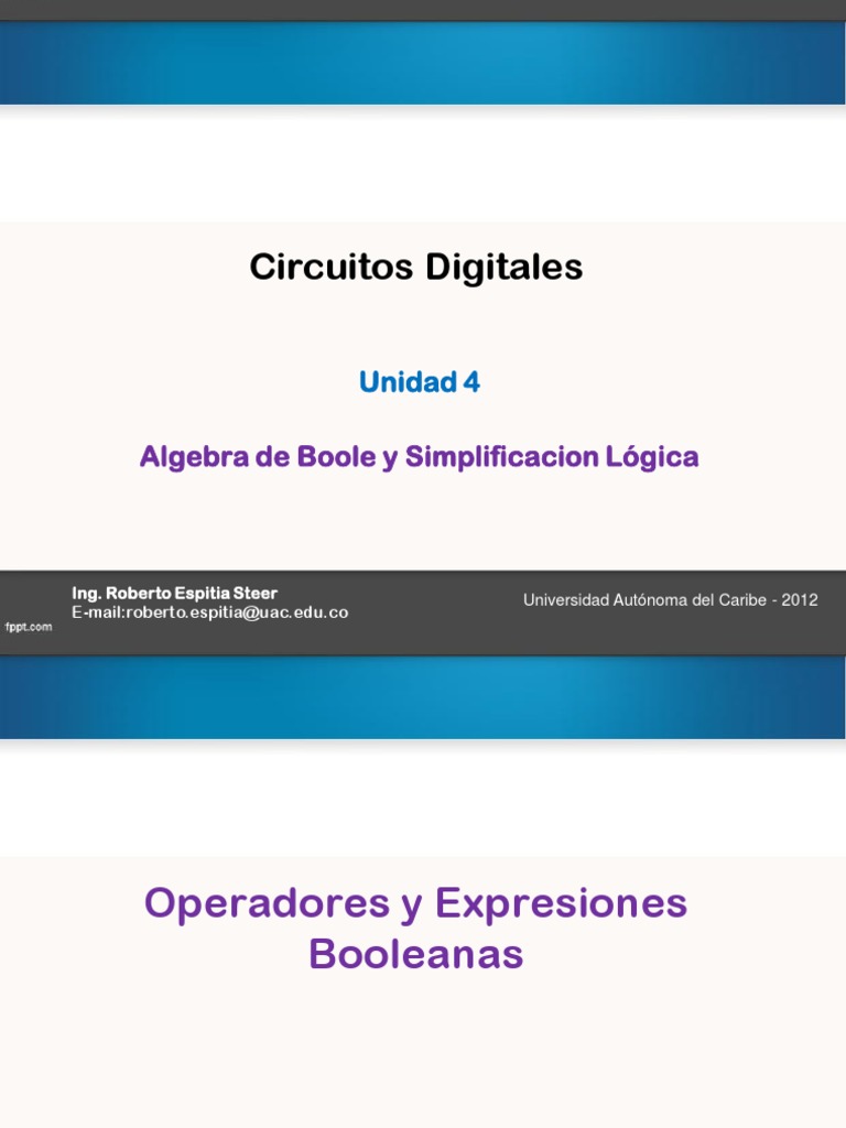 Algebra de Boole y Simplificaciones Logicas | PDF