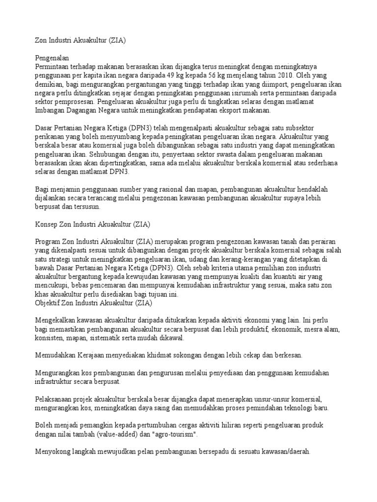 Zon Industri ZIA | PDF