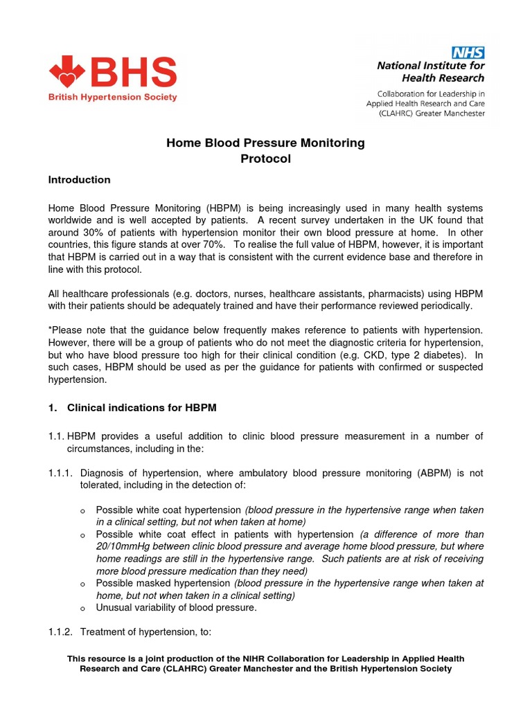 HBPM Protocol | Hypertension | Blood Pressure