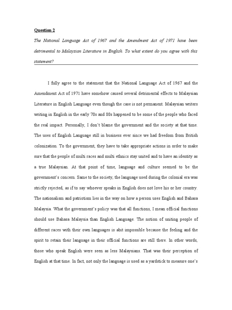 The National Language Act of 1967 and The Amendment Act of 1971 Have ...