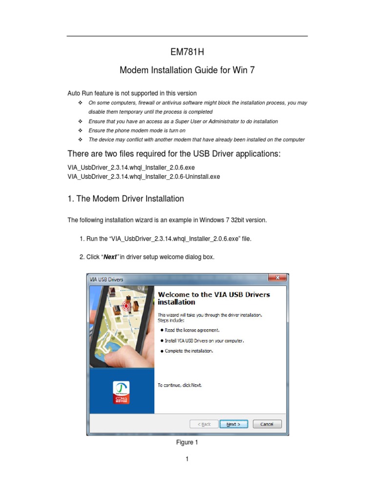 Win 7 Modem Setup Guide | PDF | Installation (Computer Programs) | Modem