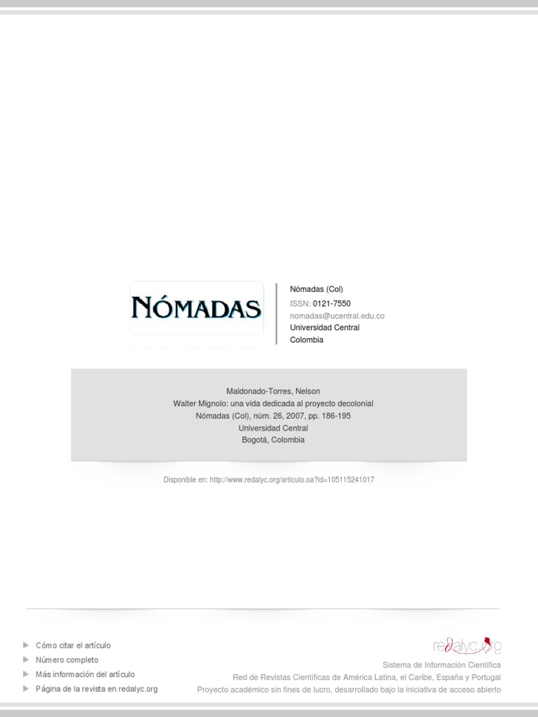 Nelson Maldonado - Walter Mignolo Una Vida Dedicada Al Proyecto ...