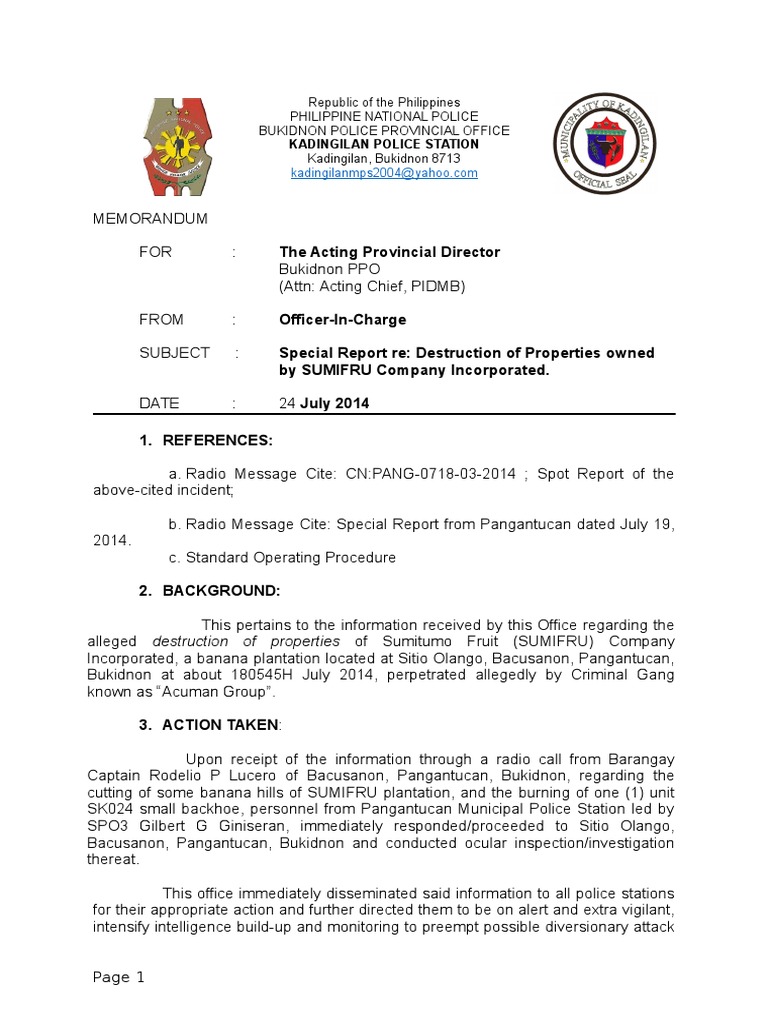 Sample Special Report | PDF | Security Guard | Police