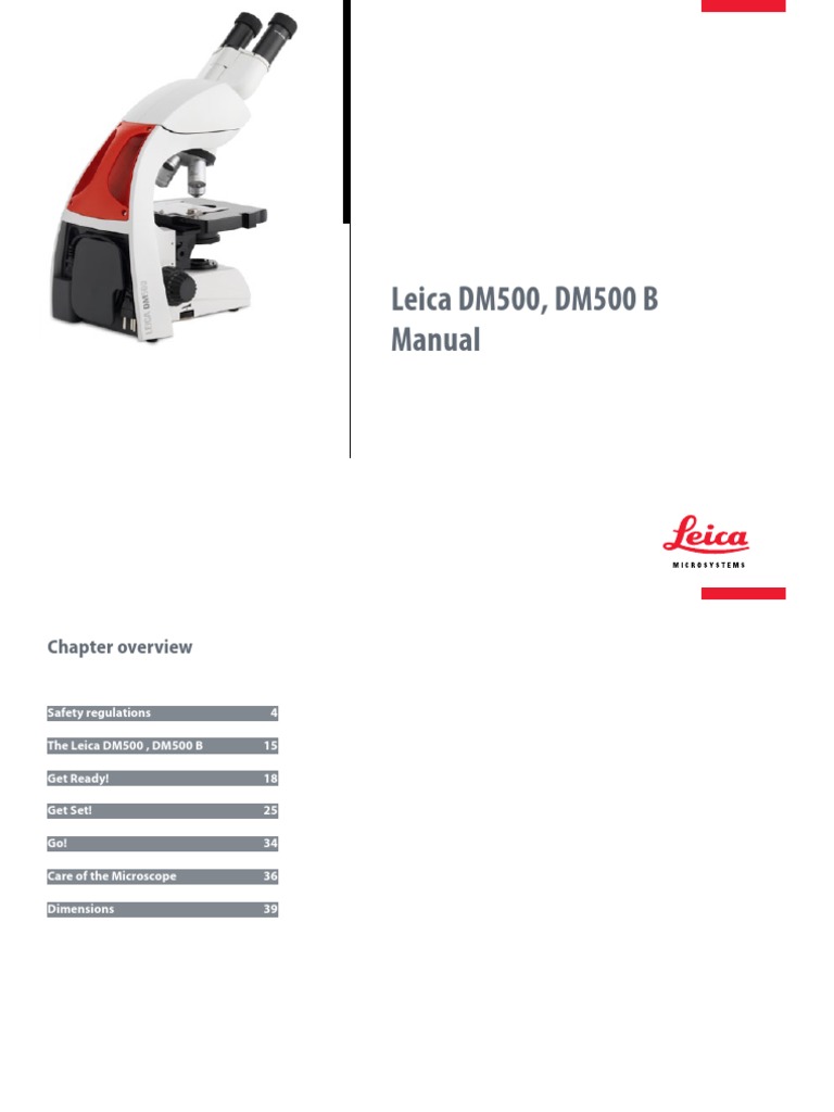 Leica DM500 Microscope User Manual | PDF | Lens (Optics) | Safety