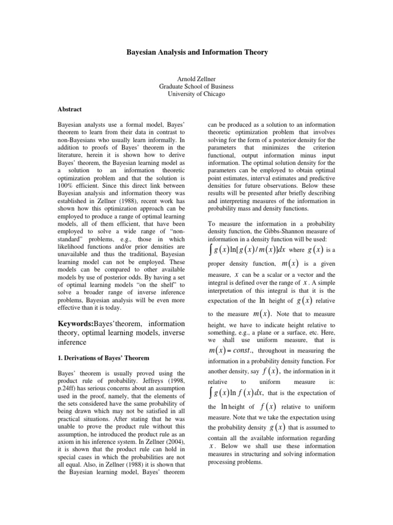 Zellner Bayesian Analysis | PDF | Bayesian Inference | Mathematical Optimization
